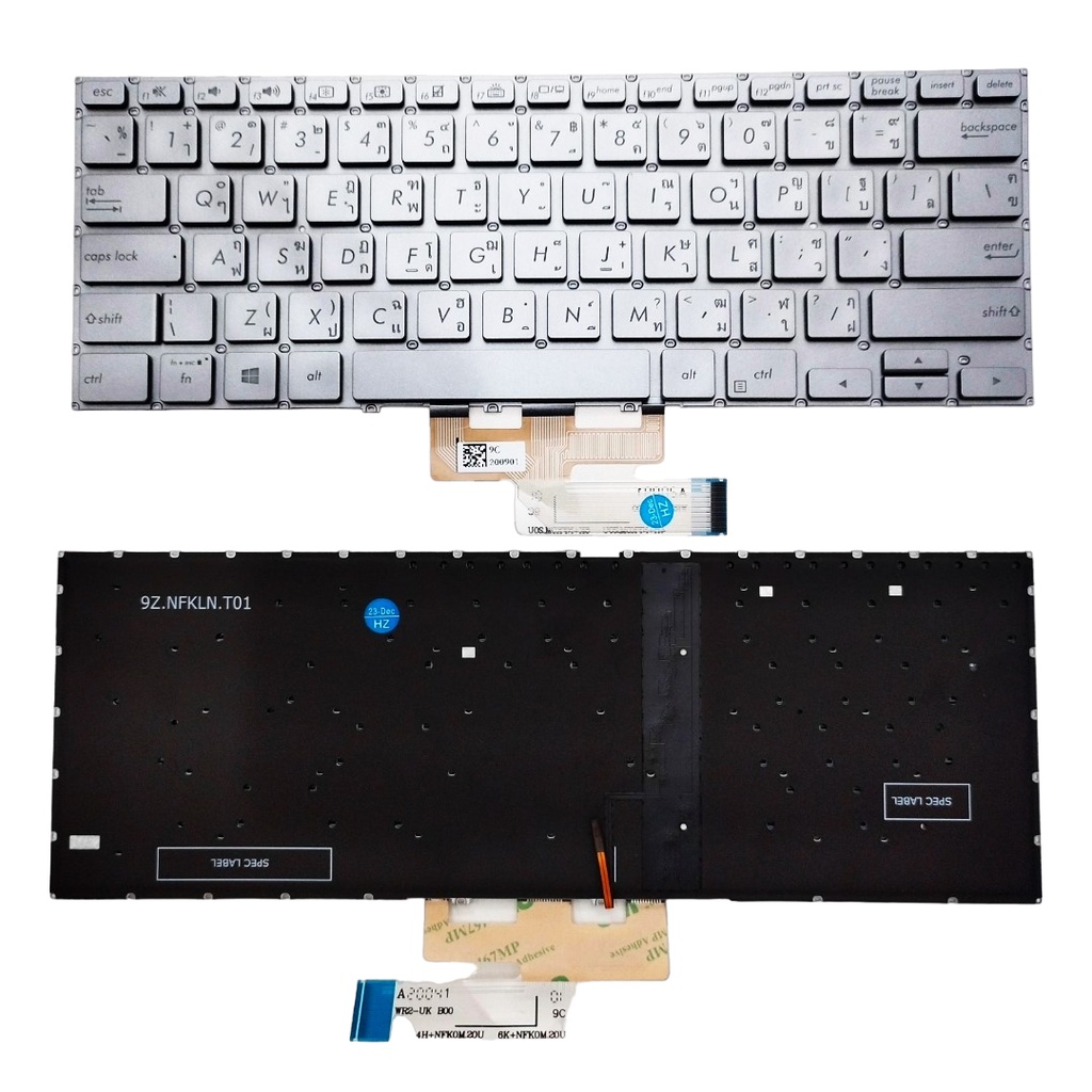 แป้นพิมพ์ คีย์บอร์ดโน๊ตบุ๊ค ASUS Zenbook Flip 14 UM462 UX462D, UX462DA ...
