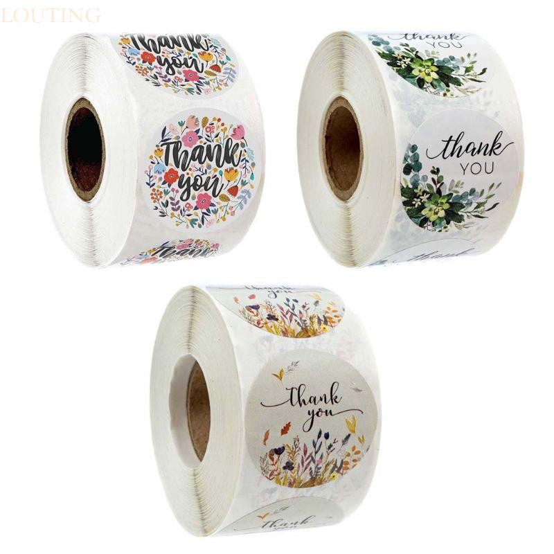 Louting 500 ชิ้นม้วนดอกไม้ขอบคุณสติกเกอร์ป้ายซีล Handmade Scrapbooking ...