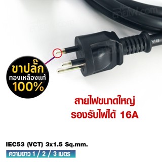 สายไฟ AC สายปลั๊กเสียบคอมพิวเตอร์ มอก.ตรง มีกราวด์ IEC53 3x1.5 Sq.mm. - C13 | Shopee Thailand