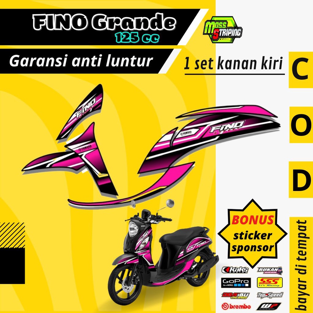 Yamaha FINO 125 cc GRANDE PREMIUM SEMI FULLBODY สติ๊กเกอร์สติ๊กเกอร์ ...