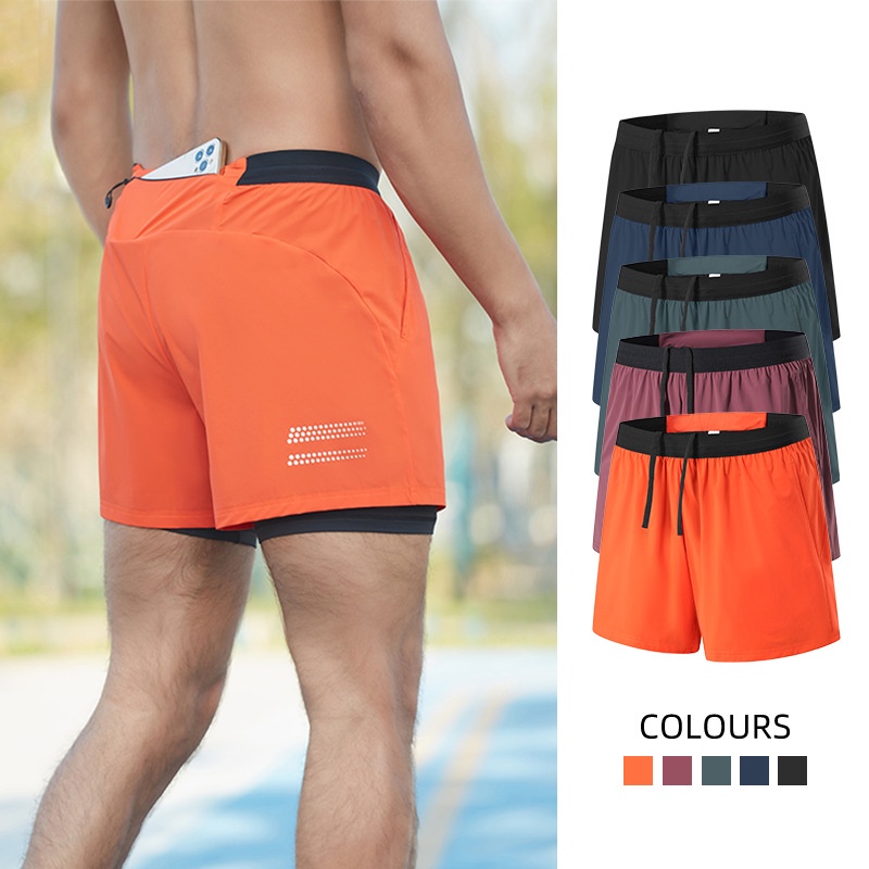 Running Shorts Men's Quick-Drying Summer Lining Fake Two-Piece Nylon ...