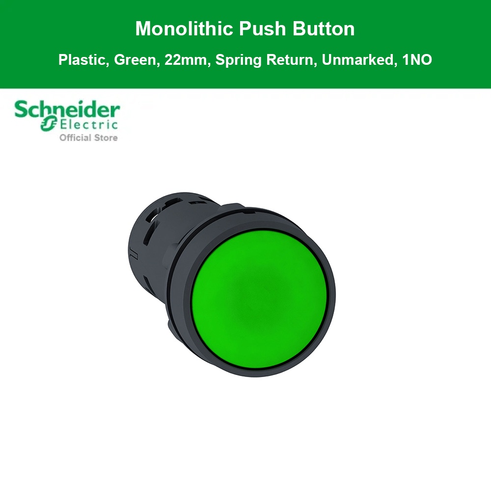 Schneider Electric Monolithic push button,Harmony XB7,plastic,green ...