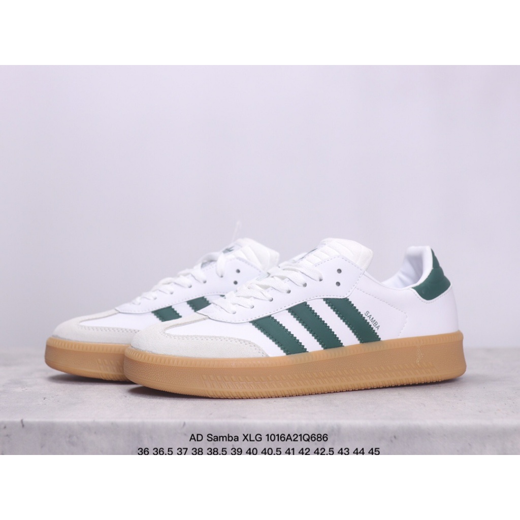 Authentic Adidas Samba XLG White green brown แซมบ้าบวกหนาแต่เพียงผู้ ...