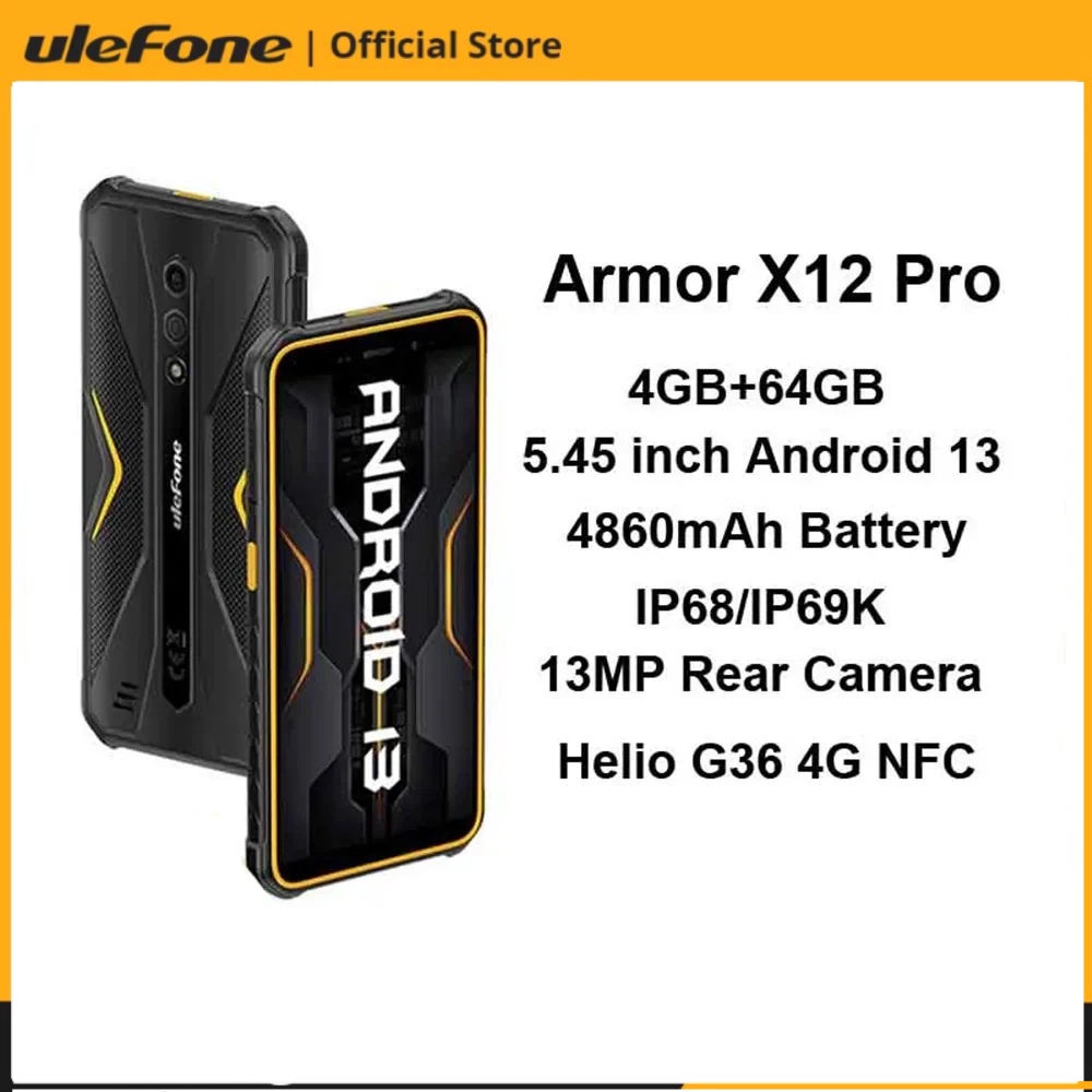 Ulefone Armor X12 Proสมาร์ทโฟน4Gที่ทนทานOcta Core 4GB + 64GB 5.45 นิ้วAndroid 13 โทรศัพท์มือถือ ...