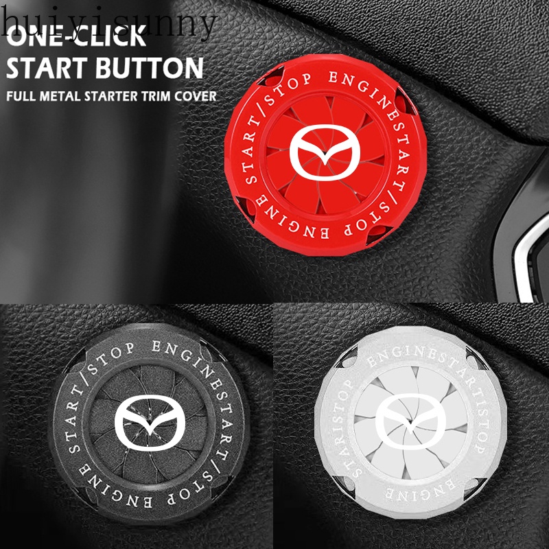 Hys ฝาครอบปุ่มสตาร์ทรถยนต์ ปุ่มเดียว สําหรับ Mazda 3 6 Atenza Axela BL ...