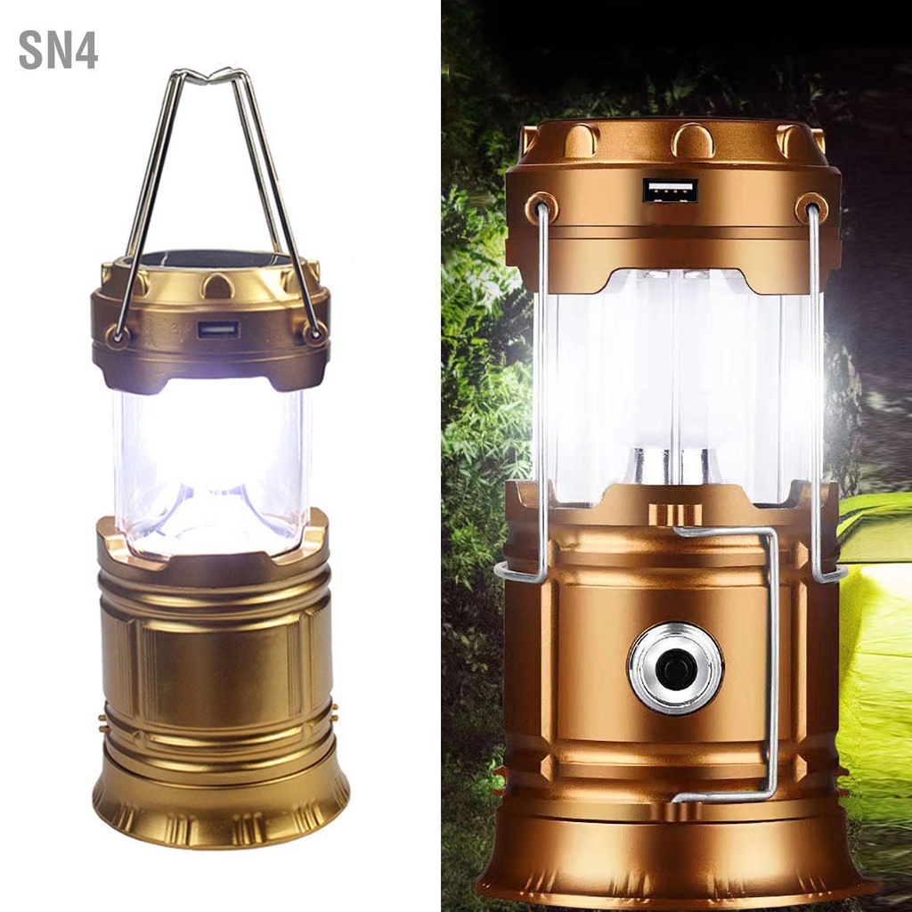 SN4 Camping โคมไฟพลังงานแสงอาทิตย์ USB แบบพกพาความสว่างสูง Light ไฟฉุกเฉินสำหรับเดินป่ากลางแจ้ง ...
