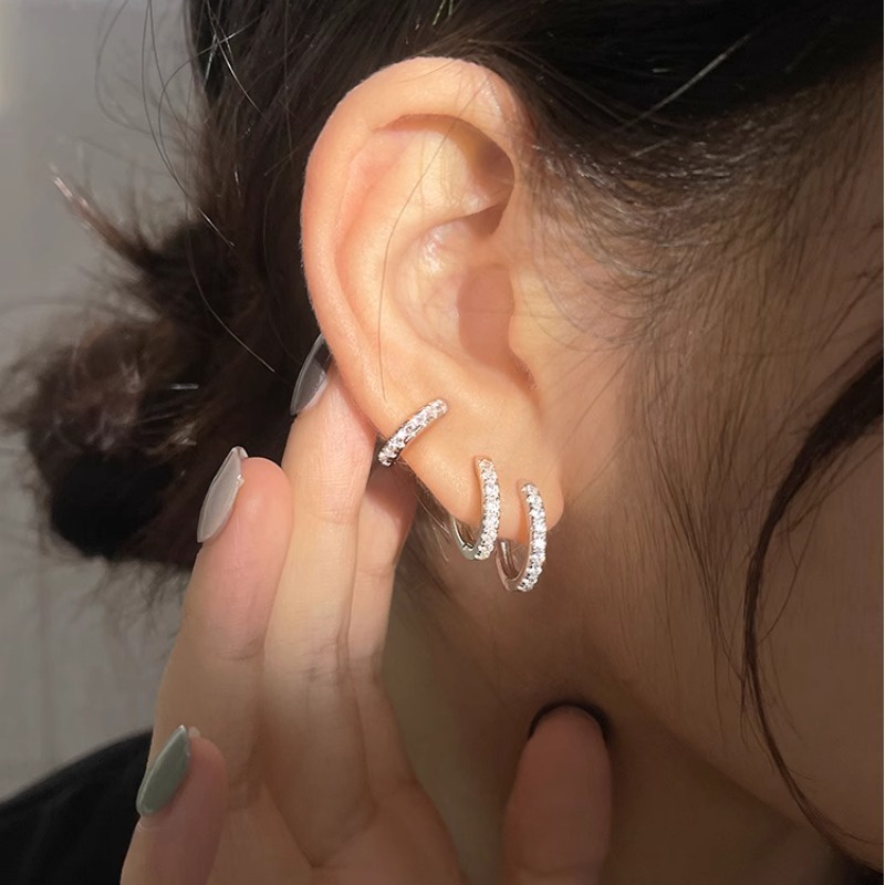 Roselife คลาสสิก 6mm/8mm/10mm S925 เงินคริสตัลรอบ Hoop ต ่ างหูผู ้ หญิงทุกวันสวมใส ่ ...