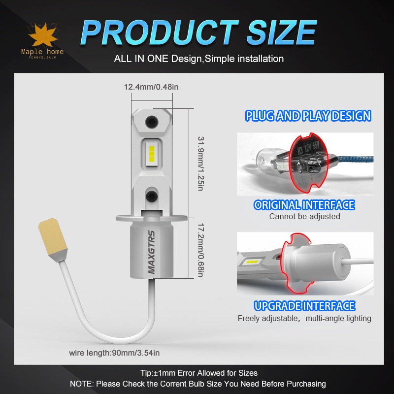 New ♞,♘Maxgtrs หลอดไฟตัดหมอก led H3 80w DC 12V-24V 6500K 3000K สีขาว ...