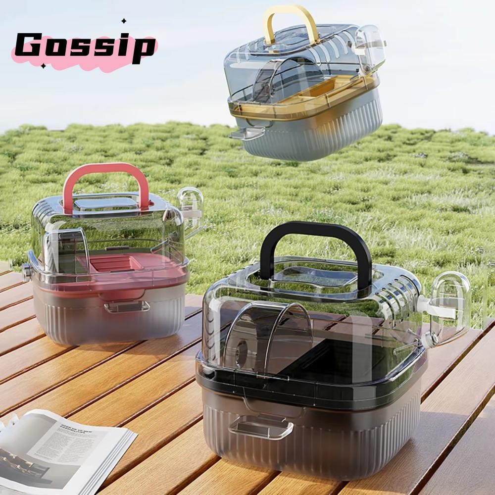 Gossip Carrier Cage พร้อมฝาครอบพลิกขนาดใหญ่ Breathable กรงหนูแฮมสเตอร์ ...