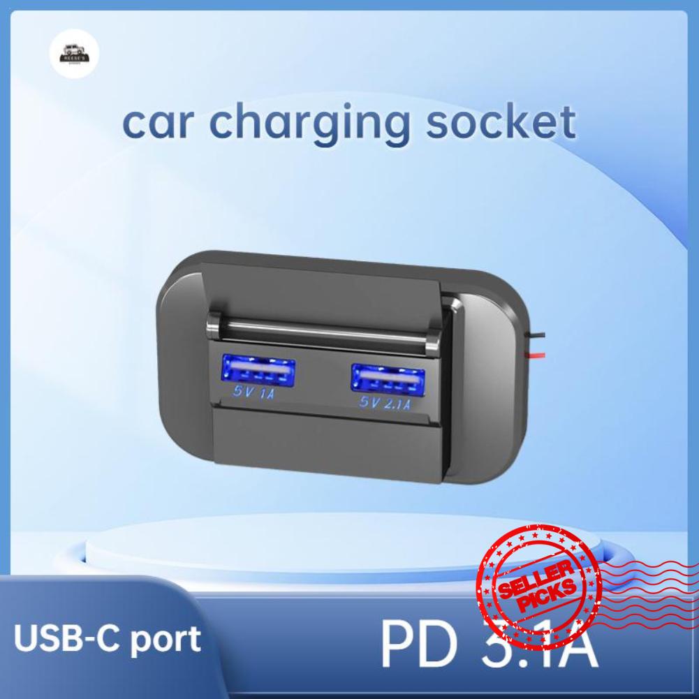 Pd อะแดปเตอร์ซ็อกเก็ตชาร์จ USB คู่ Type C 12V 24V สําหรับรถยนต์ Y9U6 | Shopee Thailand