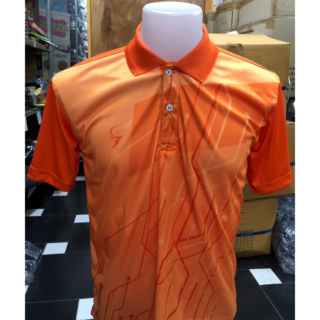 เสื้อกีฬาราคาถูก เสื้อคอปกสีแดง ใส่ได้ทั้งชายหญิง ผ้าพิมพ์ลาย ใส่สบาย ...