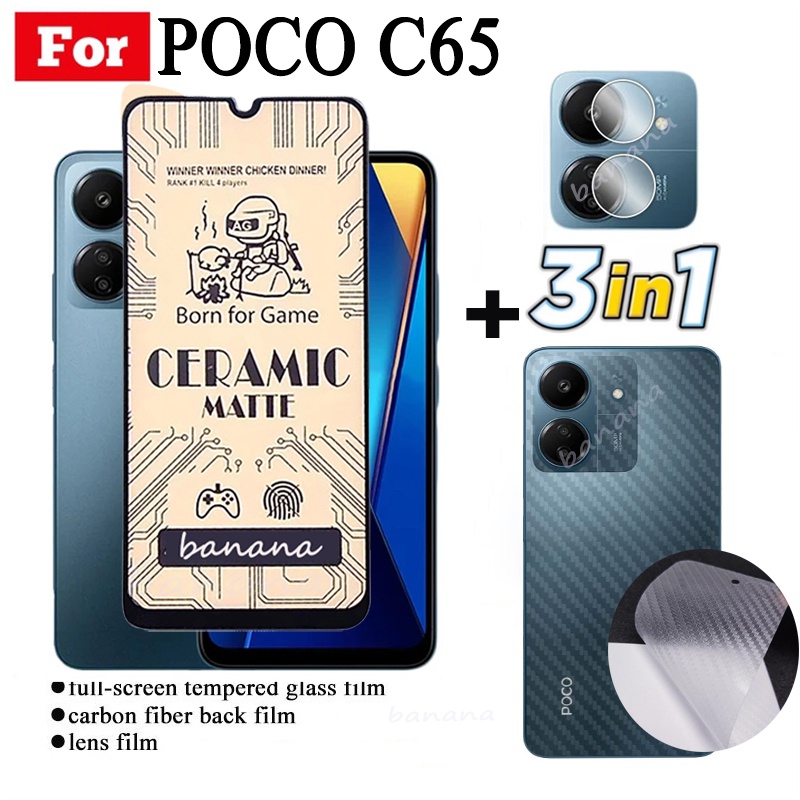 3 IN 1 POCO C65 กระจกนิรภัยเซรามิก สําหรับ Xiaomi POCO C 65 C6 5 กระจก ...
