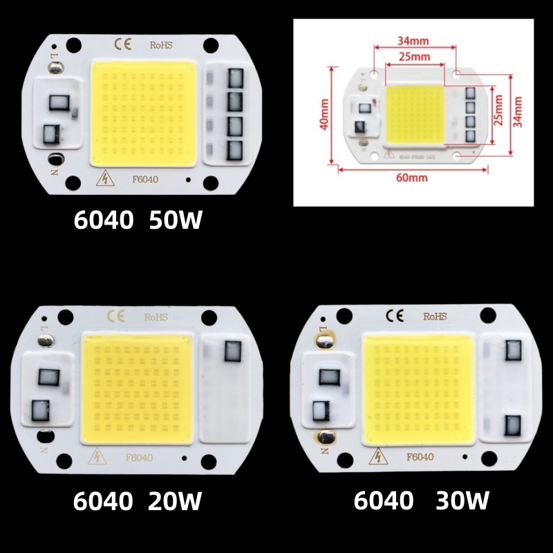 Led COB โคมไฟลูกปัด 20W 30W 50W AC 220V 240V IP65 สมาร์ท IC ไม่ต้องใช้ไ ...