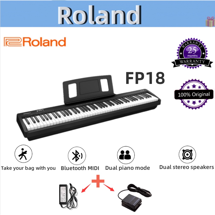 Roland FP18 เปียโนไฟฟ้า 88 ค้อนดิจิตอล แบบพกพา | Shopee Thailand