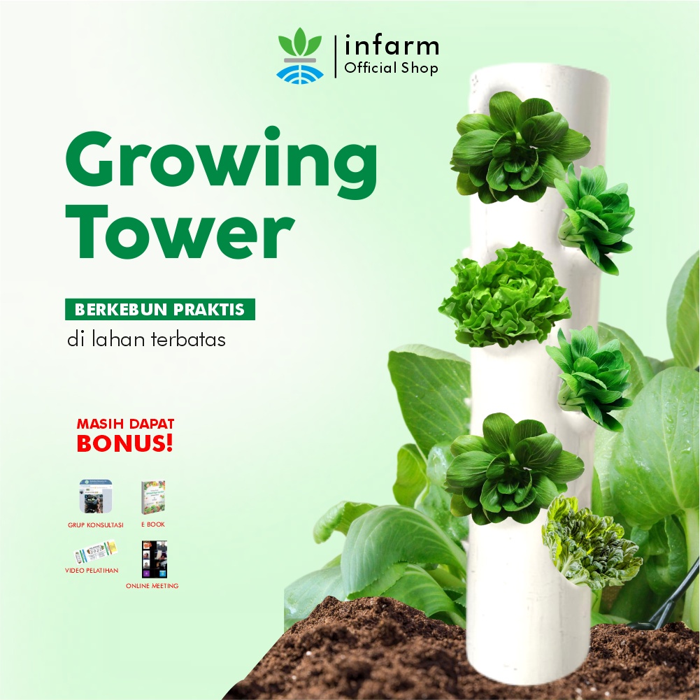 Infarm - Growing Tower Verticulture แนวตั้งดินสวน Paralon 50 ซม. วัสดุ PVC พรีเมี่ยม 12 หลุม ...