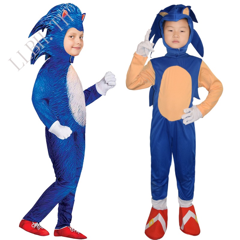 Cos Sonic ชุดการแสดงเมาส์เหนือเสียงชุดตุ๊กตาเด็ก Sonic Boy Hedgehog ...
