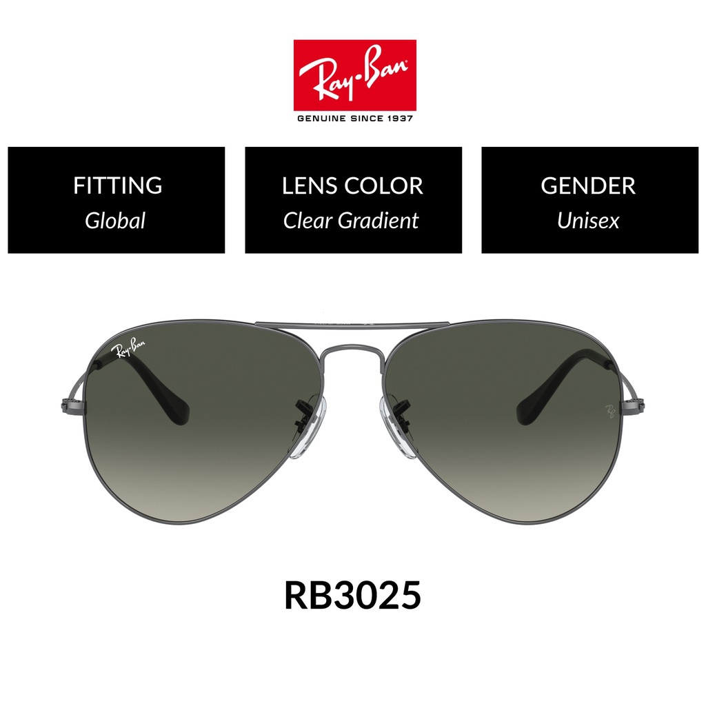 Ray-ban เครื่องบินโลหะ ขนาดใหญ่ RB3025 004/71 | Global fit แว่นตา ...