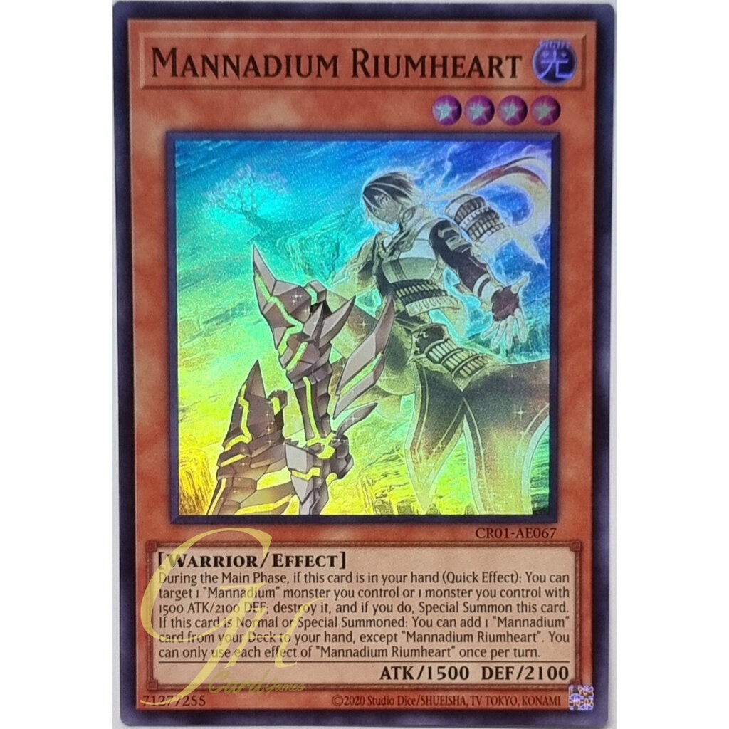 Yugioh [CR01-AE067] Mannadium Riumheart (Super Rare) | Shopee Thailand