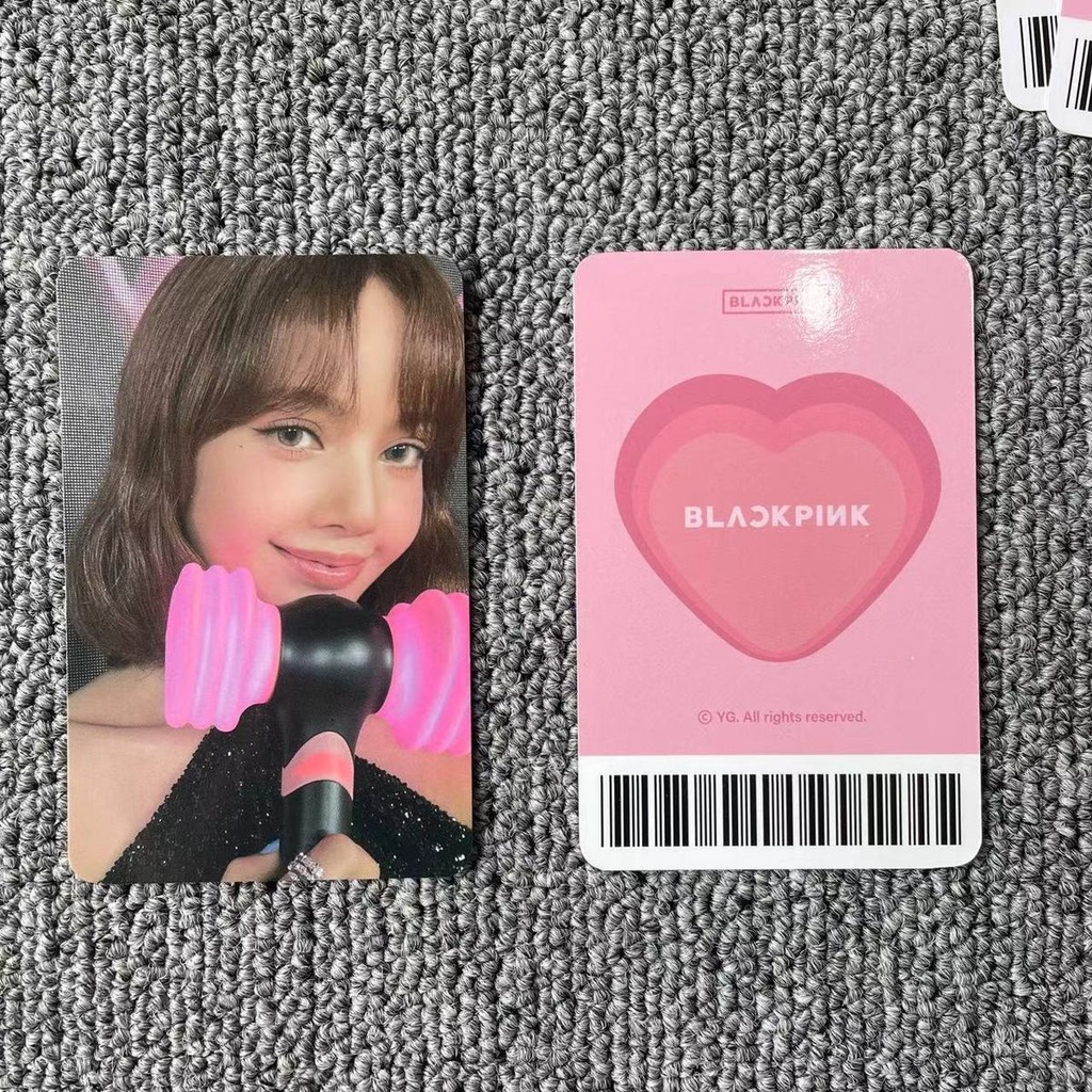 การ์ดรูปภาพ Blackpink Official สีชมพู รุ่นที่สี่ Hammer Card lisa rose ...