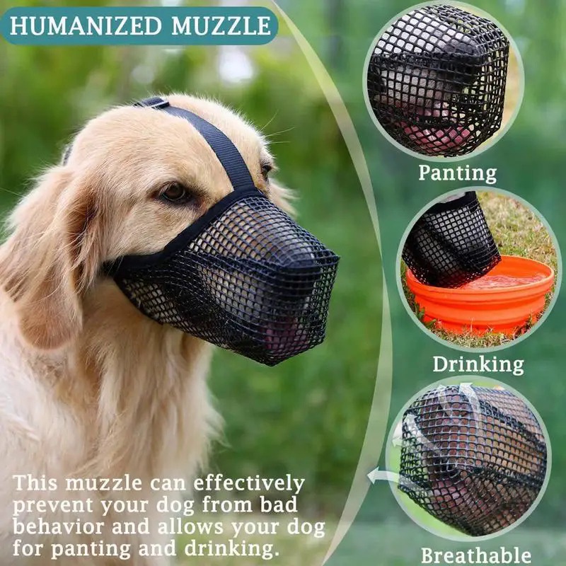 Pet Dog Muzzles Adjustable Breathable Dog Mouth Cover Anti Bark Bite ...