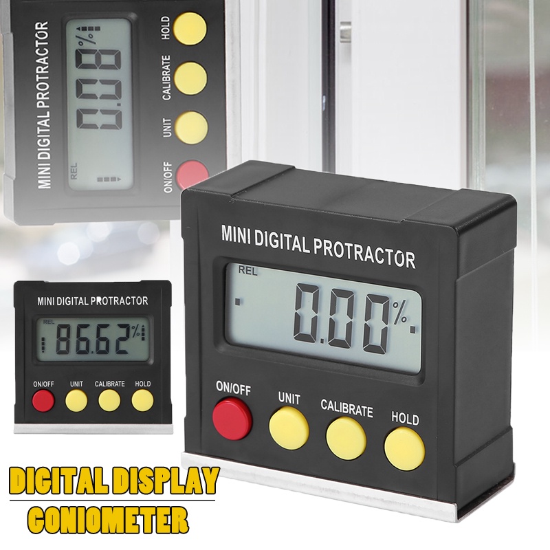 New 4-key Digital Display Inclinometer Level Box Protractor Angle Bevel ...