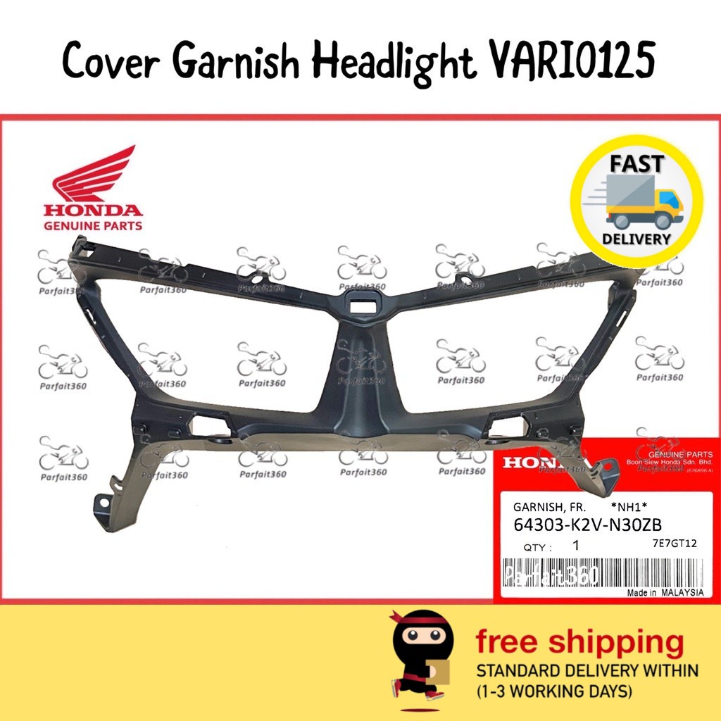 64303-k2v-n30zb HONDA VARIO125 ฝาครอบสีดํา Garnish ไฟหน้าไฟหน้าไฟหน้า ...