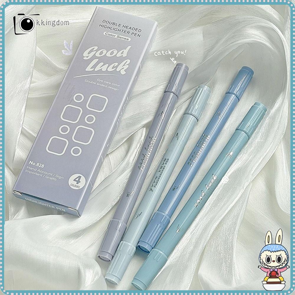 Kkingdom 4 สี/เซ็ต Highlighter,Gradient สีเครื่องเขียนปากกาเรืองแสง ...