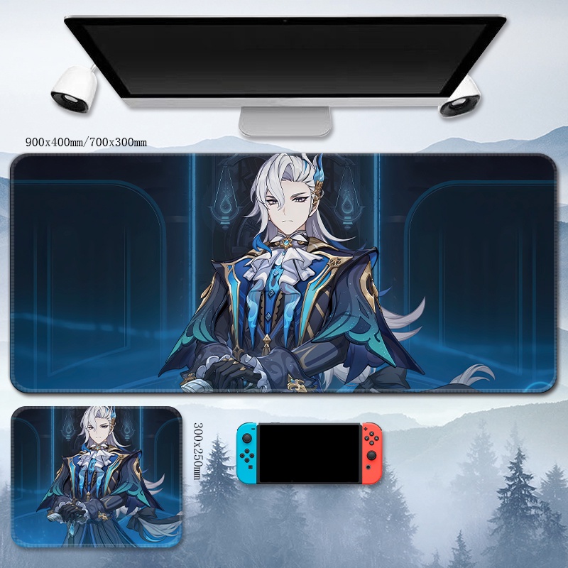 Neuvillette mouse pad Wriothesley computer keyboard pad Genshin Impact ...