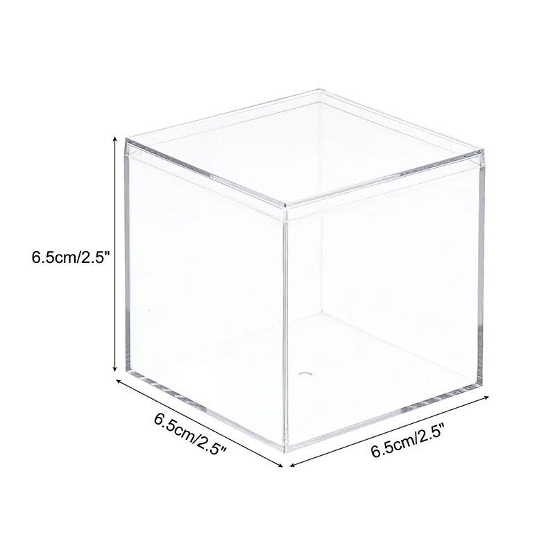 2/4pcs Clear Acrylic Plastic Storage Box Square Cube Display Case with ...