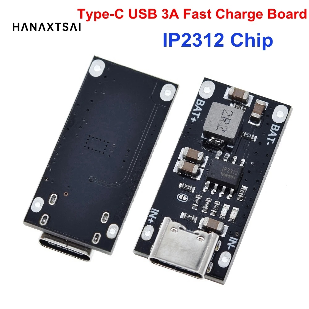 บอร์ดชาร์จแบตเตอรี่ลิเธียม โพลิเมอร์ Type-C USB กระแสไฟสูง 3A IP2312 CC/CV โหมด 5V เป็น 4.2V 5V ...