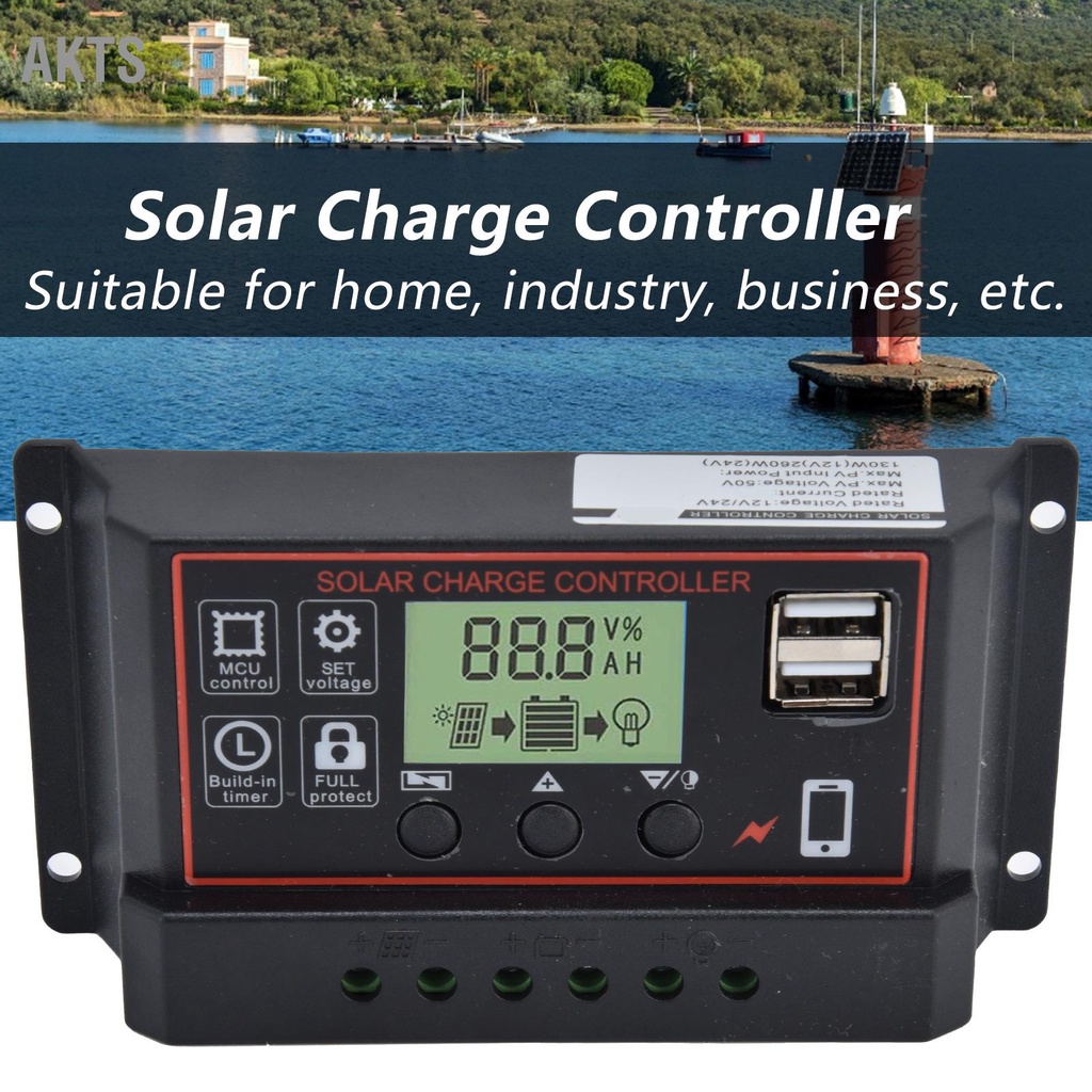 AKTS ตัวควบคุมการชาร์จอัจฉริยะ Dual USB แผงแบตเตอรี่พลังงานแสงอาทิตย์ ...