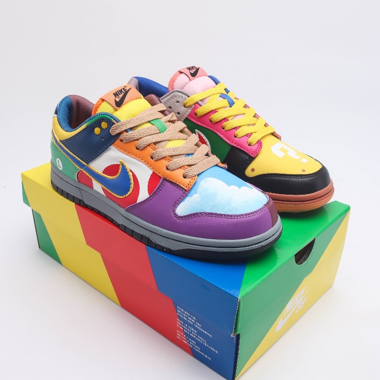 Nintendo x Nike Dunk Low "Mario&Luigi" Retro Low Cut Skate Shoes Casual ...