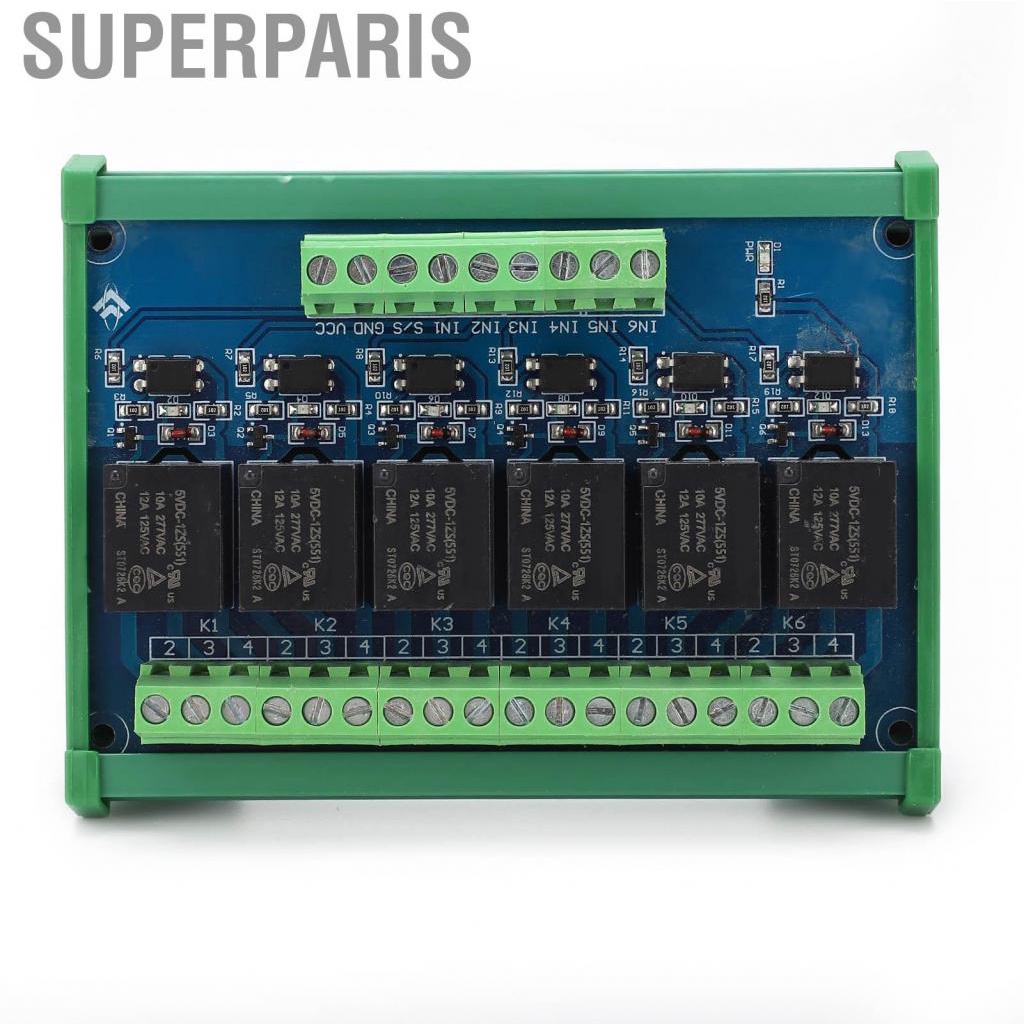 Superparis 6 Channel Optocoupler Isolation Relay Module 5V PLC Signal Amplifier Board | Shopee ...