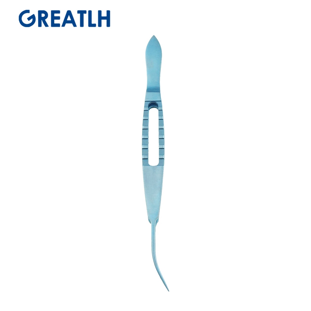 @1pcs Titanium Curved Tying Forceps with 5mm Platform Ophthalmic ...