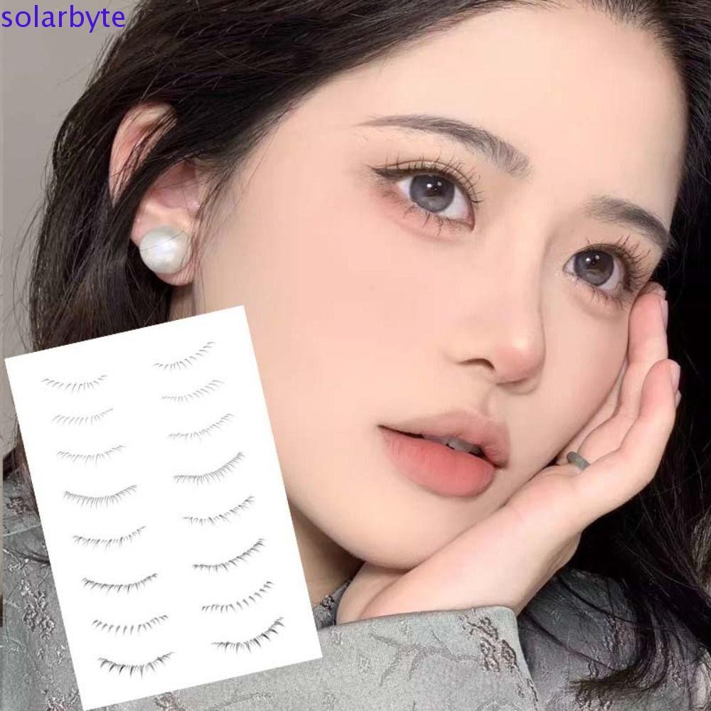 Solarbyte สติ๊กเกอร์รอยสักขนตาล่าง, รอยสักขนตาปลอม 3D หลายสไตล์, จําลองธรรมชาติทิ้งสีดําปลอมขนตา ...
