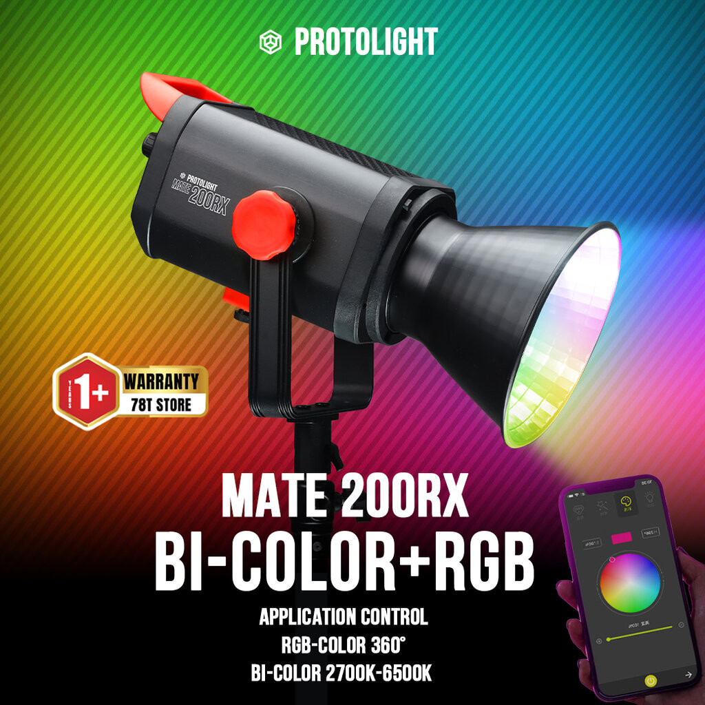 Protolight Mate 200RX ไฟสตูดิโอLED RGB 360สี ไฟต่อเนื่องRGB ปรับสีได้ ไฟถ่ายรูป VDO ไลฟ์สด ...