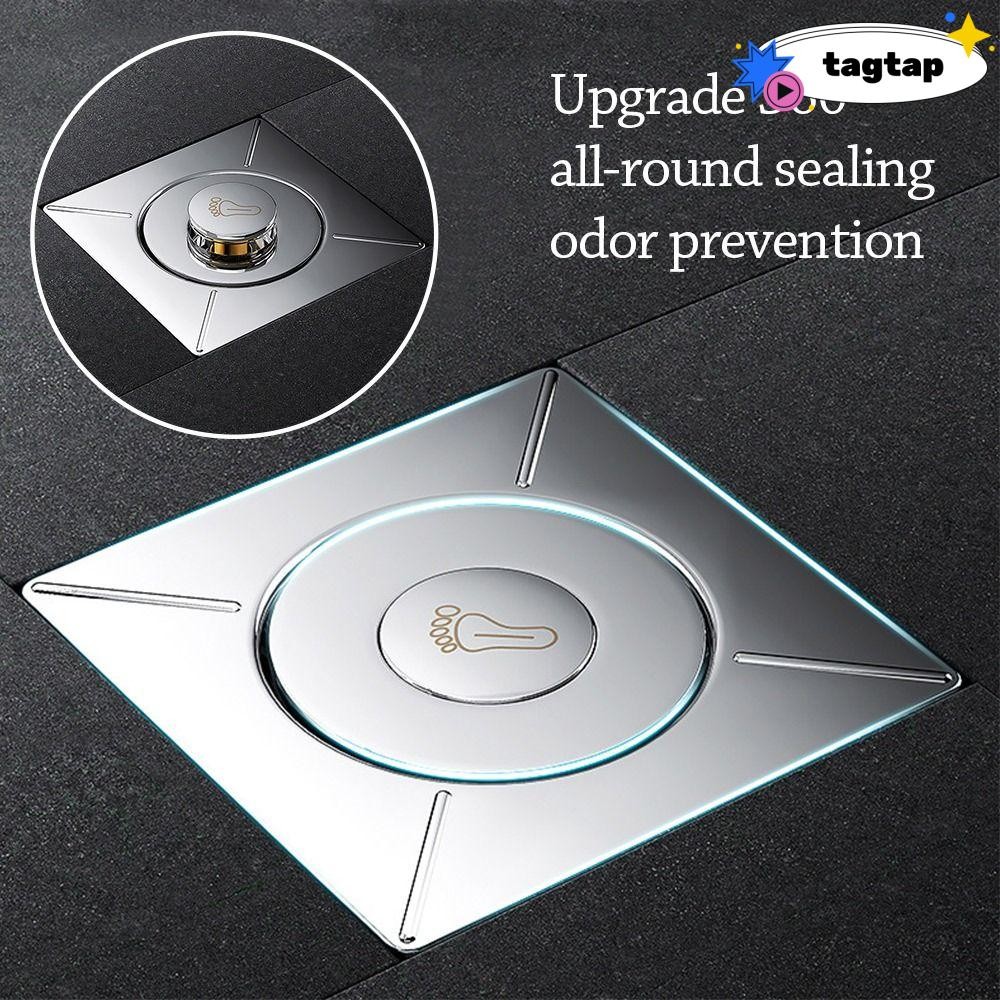 Tagtap ท่อระบายน้ําชั้นแบบกด, Square Pop Up Bounce Shower Foot Floor Drain, Anti-odor Pedal Type ...