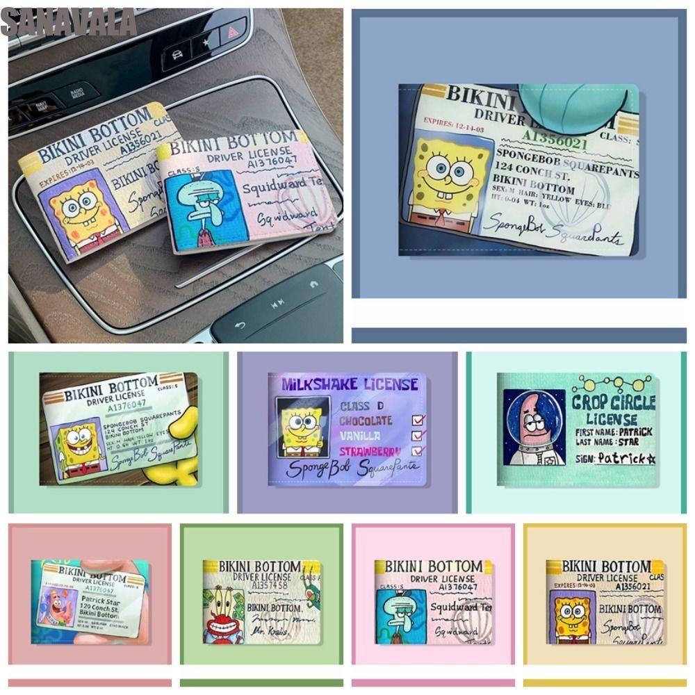 Sanavala กระเป๋าใบขับขี่ลายการ์ตูน หนัง PU Squidward Tentacles ...