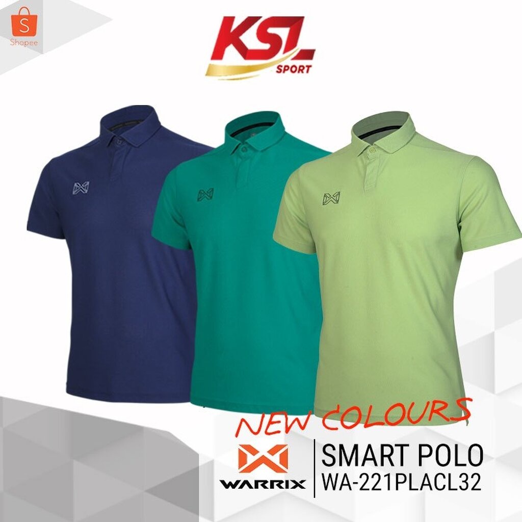 WARRIX รุ่น SMART POLO เสื้อโปโลวอริกซ์ วาริกซ์ สีล้วน (WA-221PLACL32) สีกรมท่า/เขียว/เขียว่อน ...