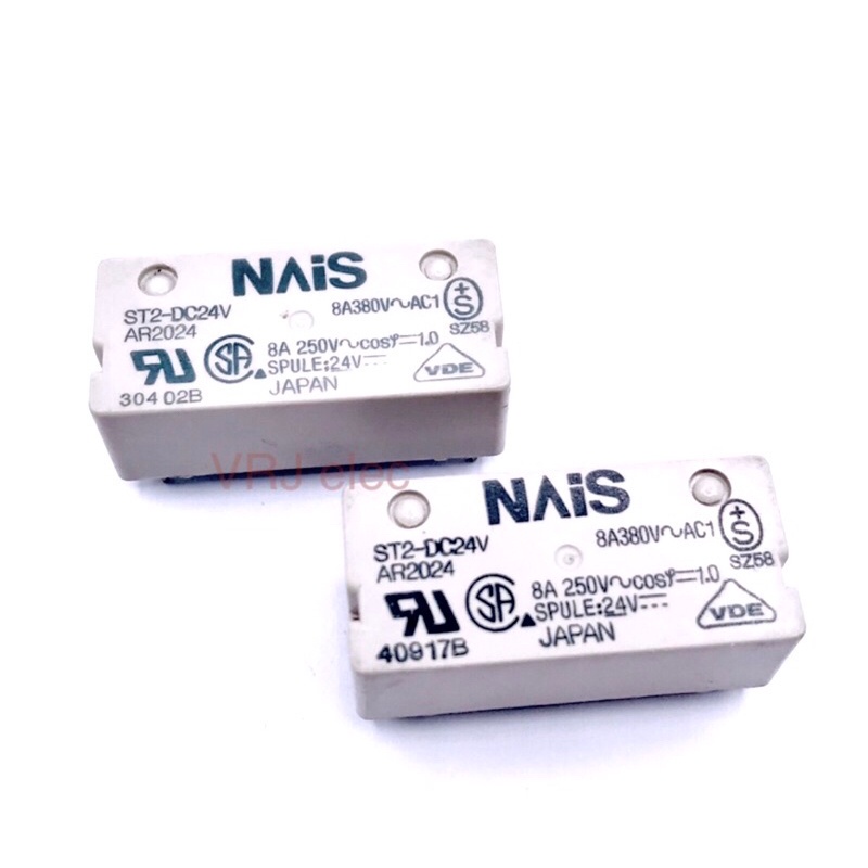 Magnetic S-T2-DC24V (Nais) Relay รีเลย์ 2 คอนแทค 6 ขา ขนาด 13*31*11mm ...