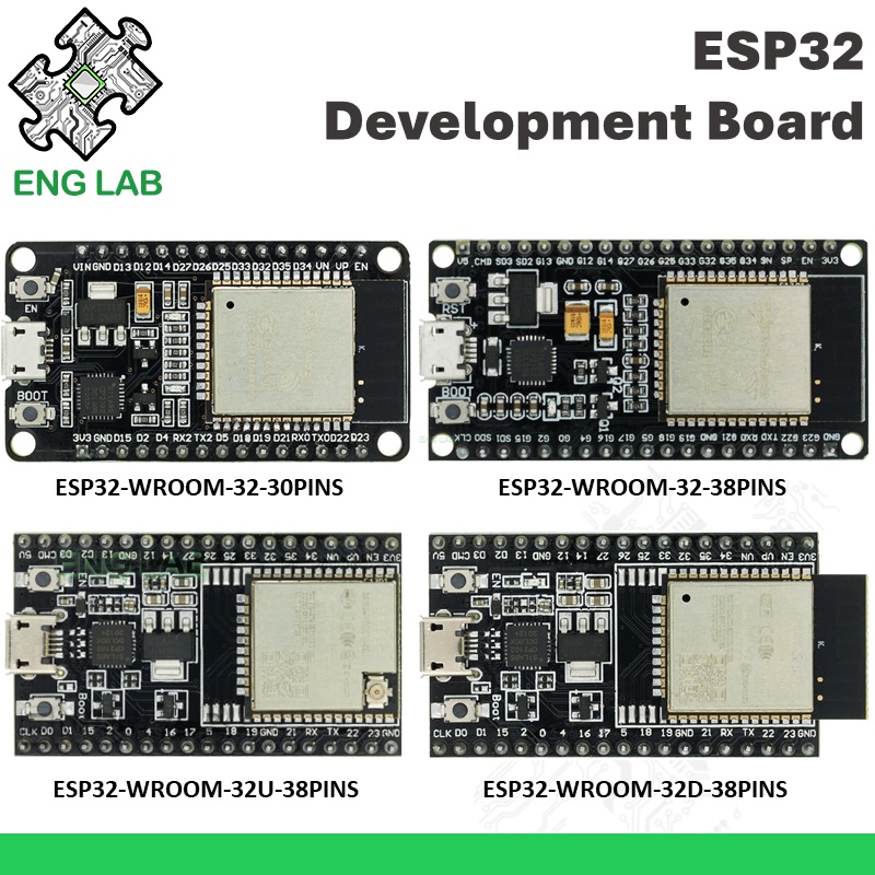 ENGLAB★บอร์ดพัฒนาอนุกรม ESP32 / ESP-ROOM-32, 2.4GHz Dual Mode WiFi ...