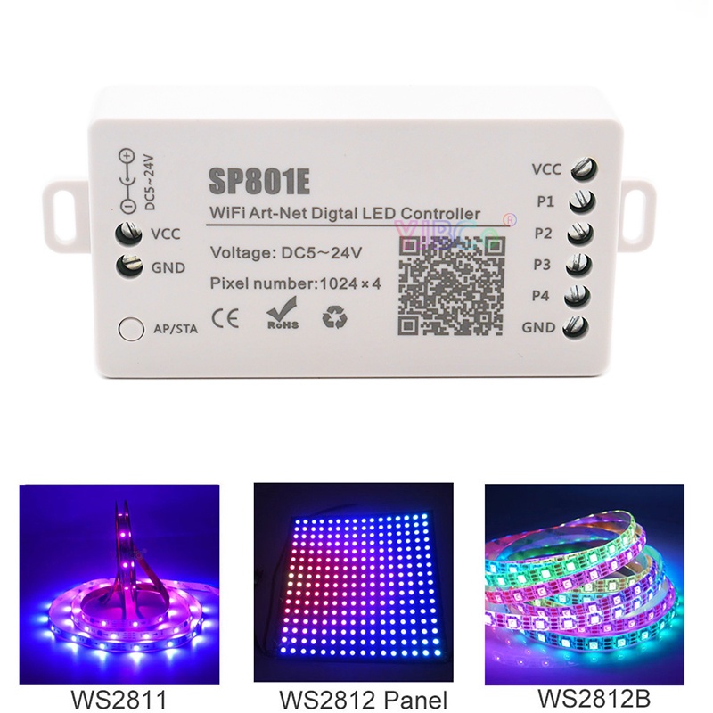 Sp801e Wifi Art-Net Magic LED Controller 5-24V LED Matrix Panel Module ...