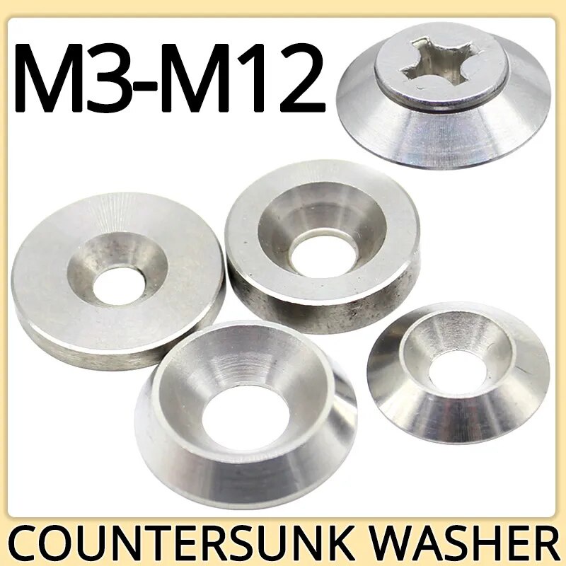 M3 M4 M5 M6 M8 M10 M12 Countersunk Washer Conical Flat Solid Head ...