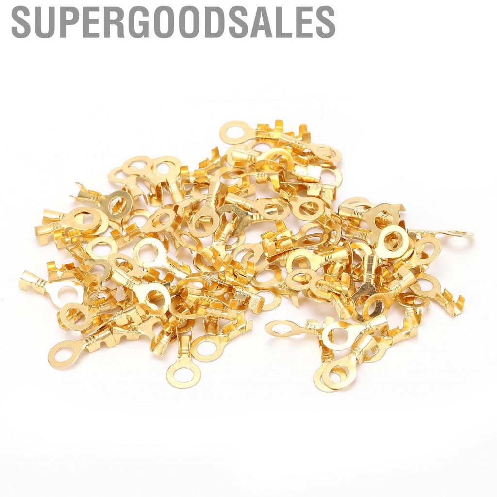 Supergoodsales 100Pcs Lug Terminal Bare Brass Cold Pressed Cable ...