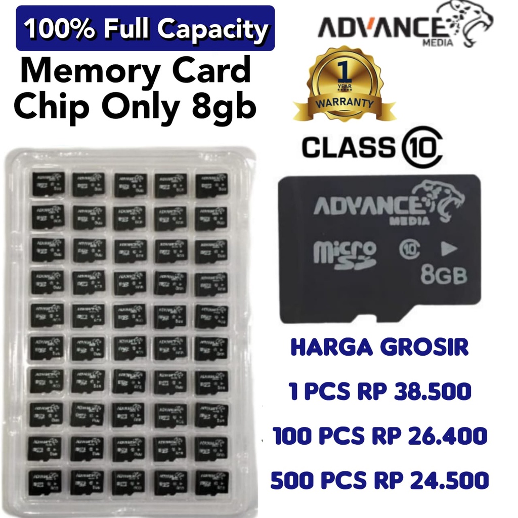 ชิปการ์ดหน่วยความจําขั้นสูง 8GB MMC Advance Class 10 Micro SD ของแท้ ...