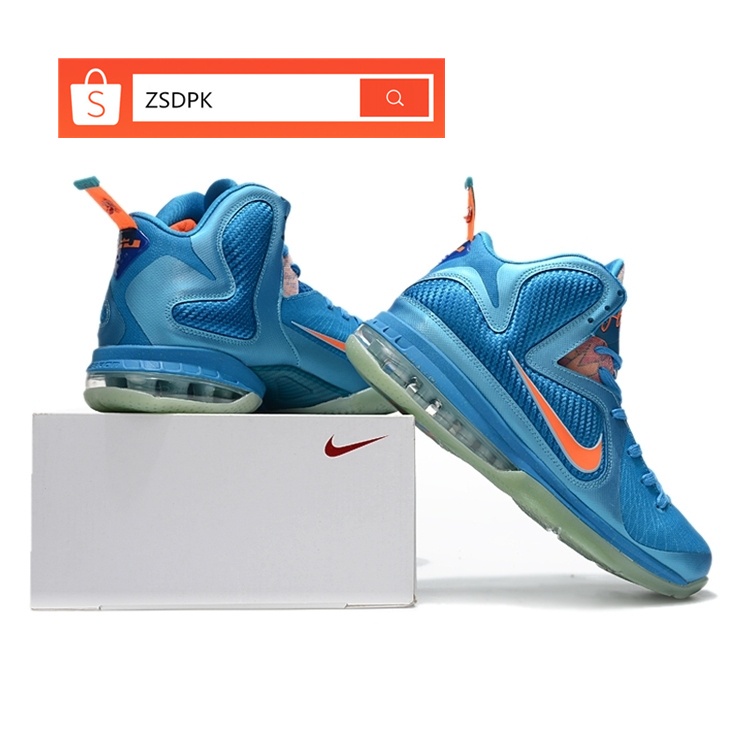 100% Original Nike LeBron 9 James 9 Generation Blue Sports Basketball ...