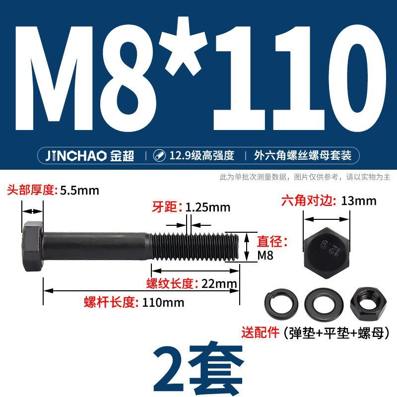 Jinchao ชุดน็อตสกรู หกเหลี่ยม แข็งแรงสูง เกรด 12.9 อุปกรณ์เสริม M6M8M10M12BJ | Shopee Thailand