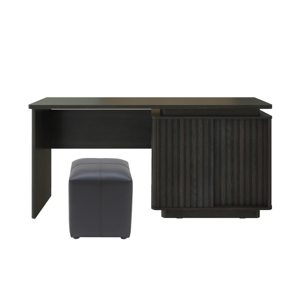 SB Design Square โต๊ะเครื่องแป้งขนาด 160 cm. รุ่น Noir(L) พร้อม Stools ...
