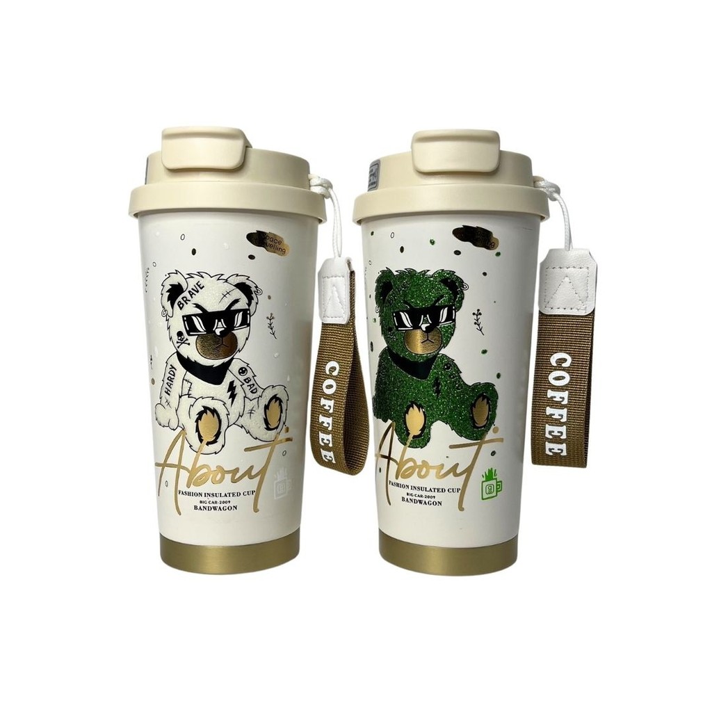 XIAOJU แก้วเก็บอุณหภูมิร้อน & เย็น แก้วกาแฟ เคลือบเซรามิก ขนาด 520ml กรองชาได้ สแตนเลส316 ...