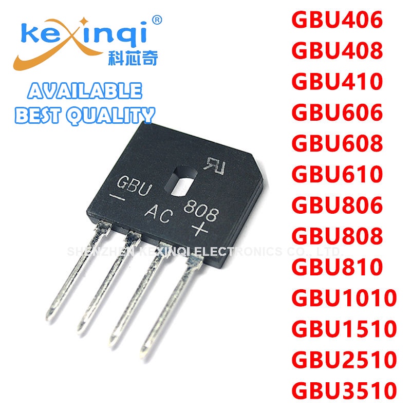 เครื่องปฏิกรณ์วงจรเรียงกระแส GBU1510 15A 1000V DIP4 GBU406 408 410 606 ...